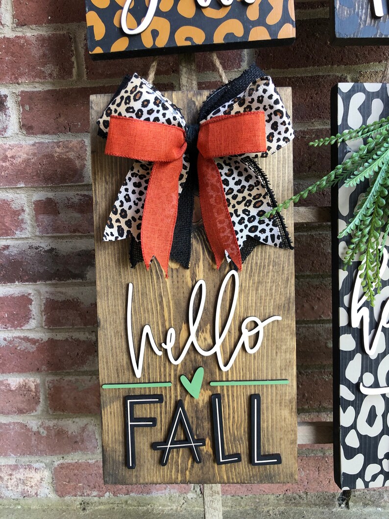 Front Door Decor Leopard Print Door Hanger Welcome Door | Etsy