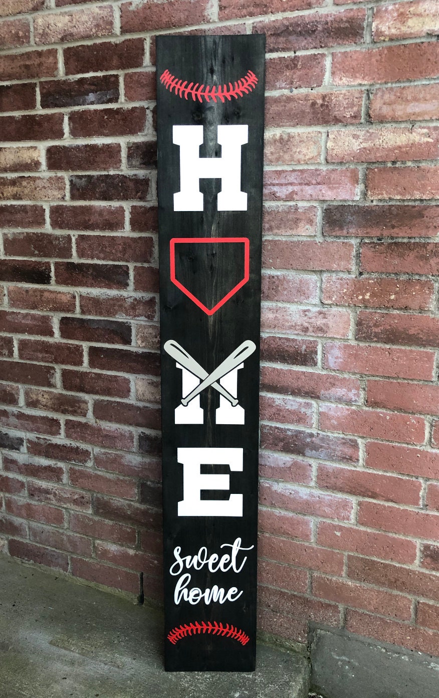 Welcome Porch Sign, Baseball Porch Sign for Front Door, Welcome Sign ...