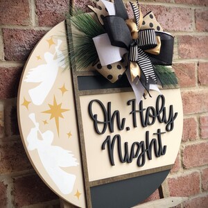 Oh Holy Night Christmas Door Hanger, Merry Christmas Door Signs, Front ...