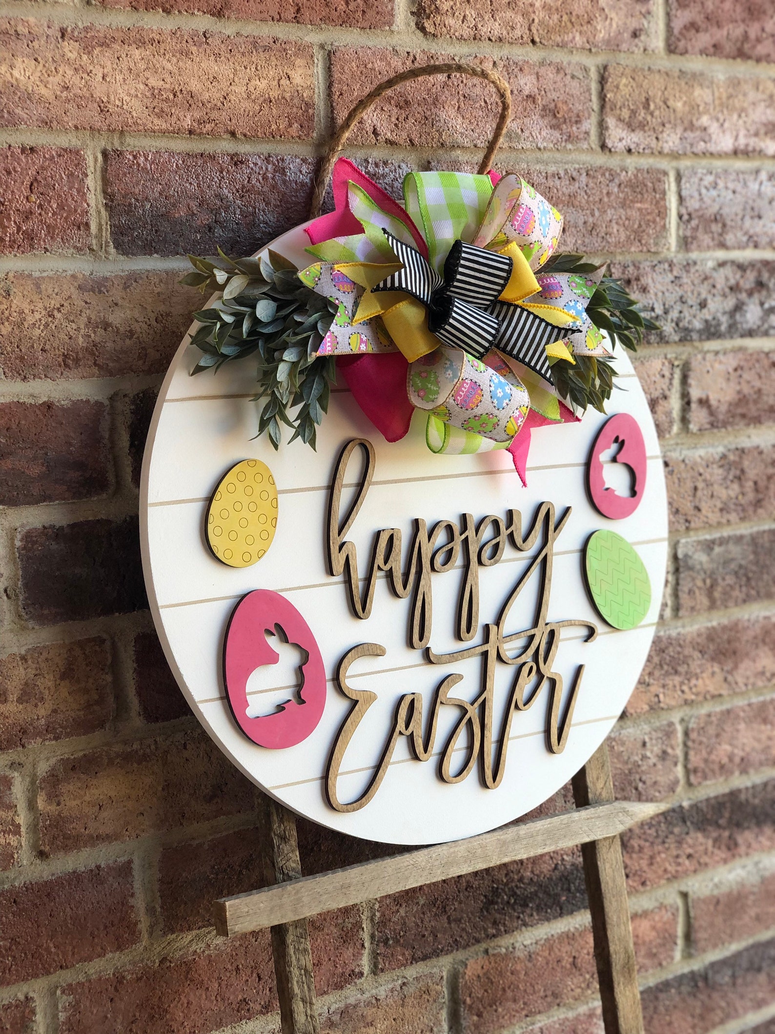 Happy Easter Door Hanger, Front Door Decor, Easter Wreath, Front Door ...