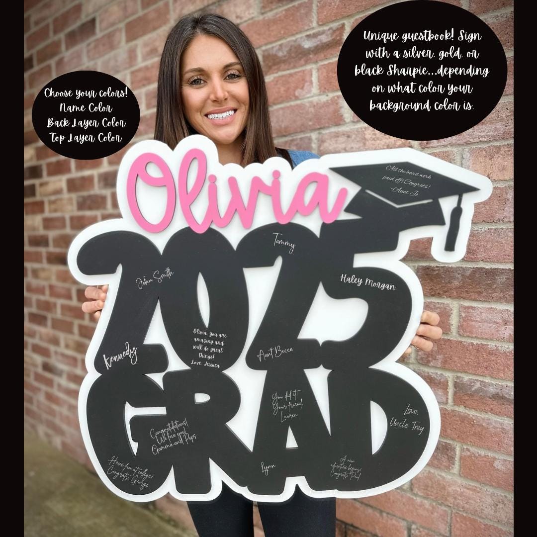 Graduation Guest Book Sign, Grad Party Decor, Class of 2025 Grad Sign ...