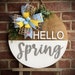 Spring Door Hanger, Front Door Decor, Hello Spring Sign, Spring Door ...