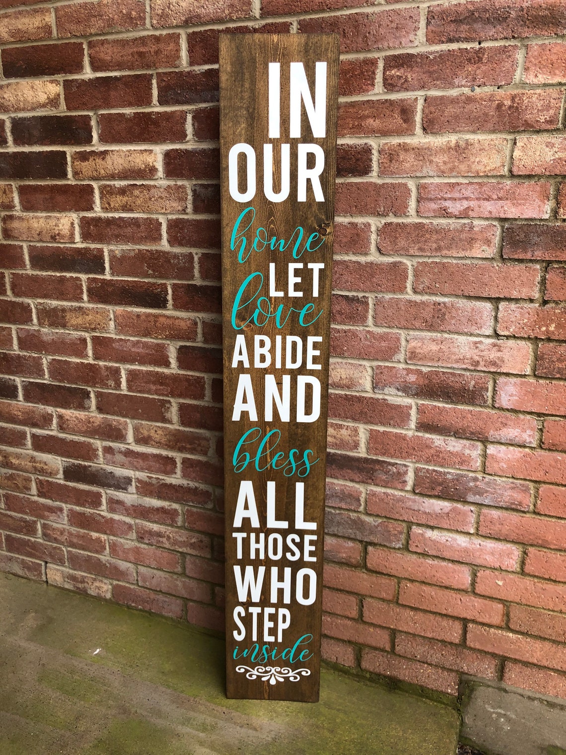 Religious Porch Sign In our Home Welcome Sign Front Porch | Etsy