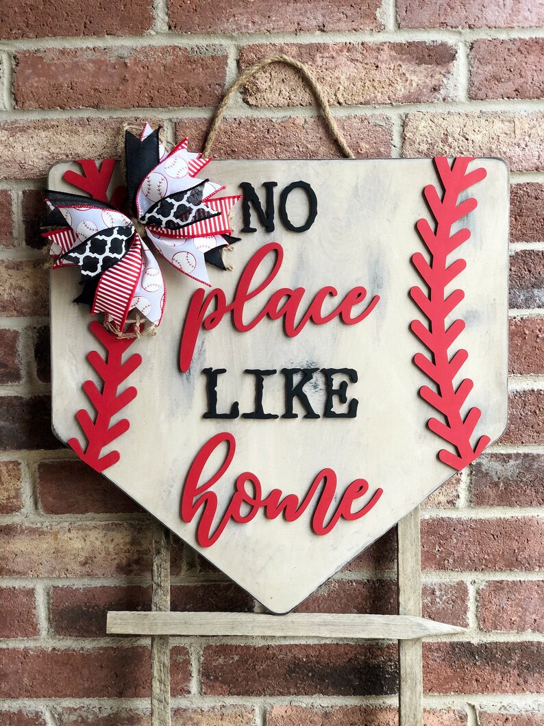 Front Door Decor Baseball Door Hanger Home Plate Sign Front - Etsy