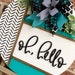 Front Door Decor, Oh Hello Door Hanger, Herringbone Welcome Sign, Front ...