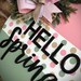 Spring Door Hanger, Front Door Decor, Hello Spring Sign, Spring Door ...