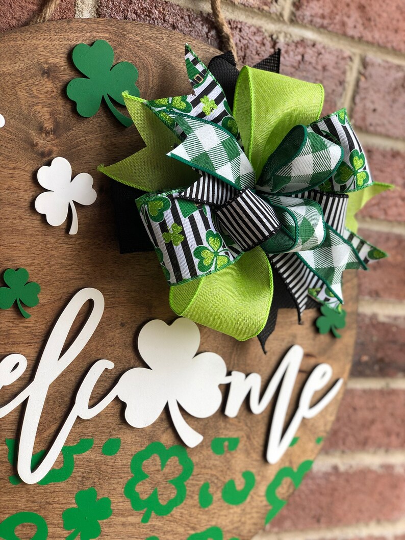 Front Door Decor St Patricks Day Door Hanger Hello Lucky - Etsy