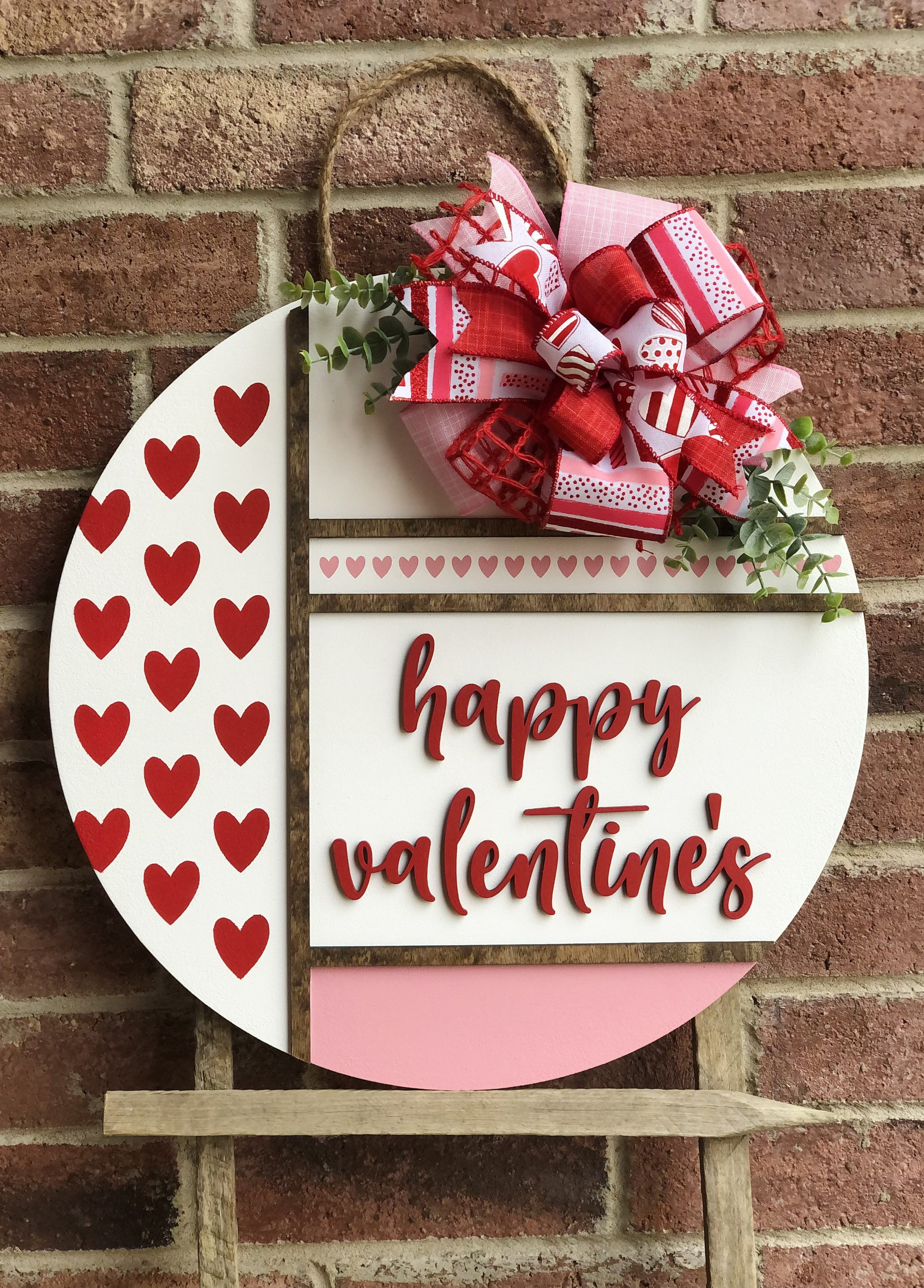 Happy Valentines Door Hanger Front Door Decor Valentines - Etsy