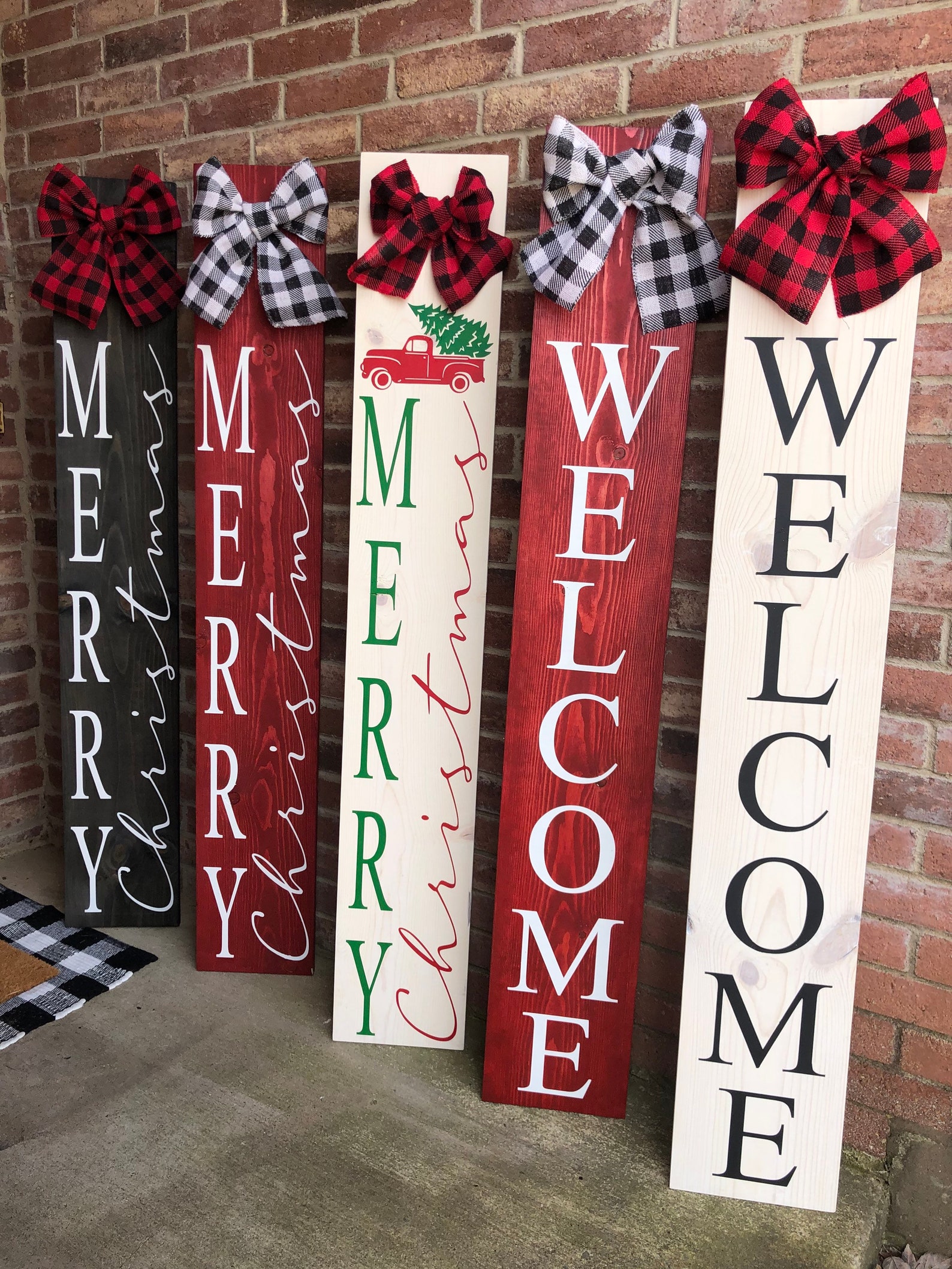 Welcome Sign for Porch, Christmas Sign for Front Door, Merry Christmas ...
