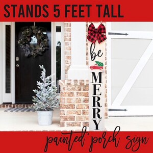Christmas Welcome Sign for Front Porch, Be Merry Sign, Holiday Sign for ...
