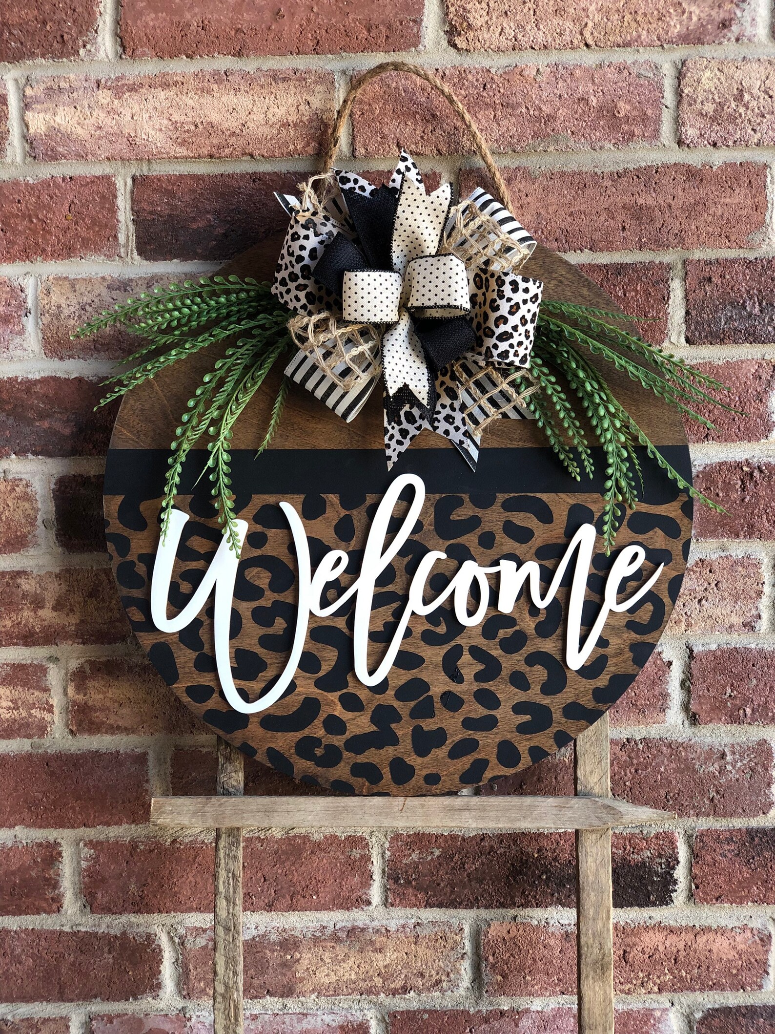 Front Door Decor Leopard Door Hanger Welcome Door Wreath | Etsy