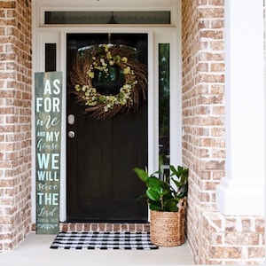 Scripture Porch Sign, Welcome Front Door Sign, Religious Housewarming ...