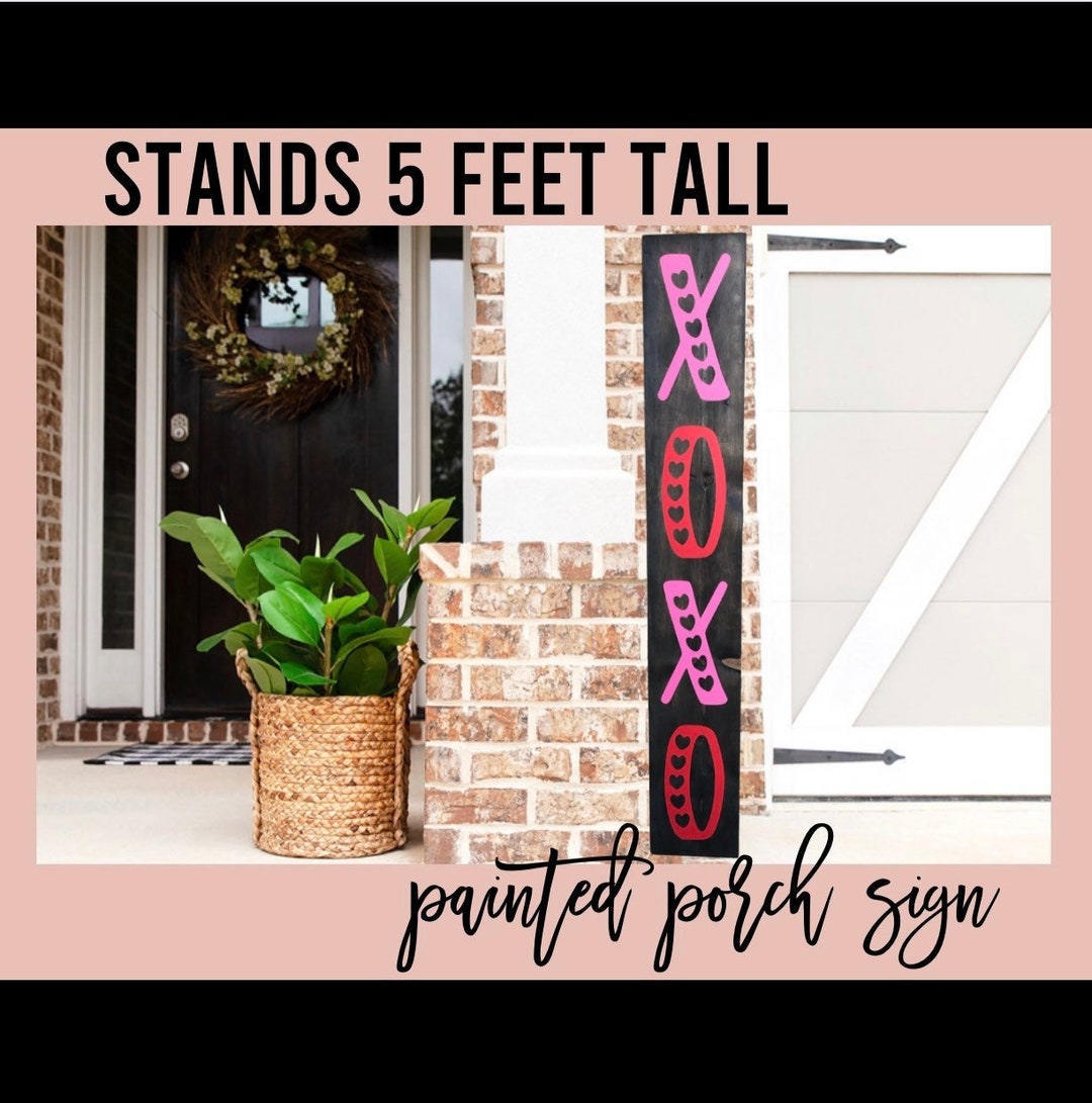 Valentines Welcome Sign for Front Porch, Front Door Sign, Wood Sign ...