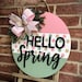 Spring Door Hanger, Front Door Decor, Hello Spring Sign, Spring Door ...