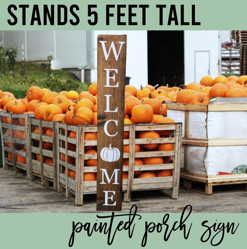 Fall Welcome Sign for Front Porch, Pumpkin Fall Sign, Fall Welcome ...