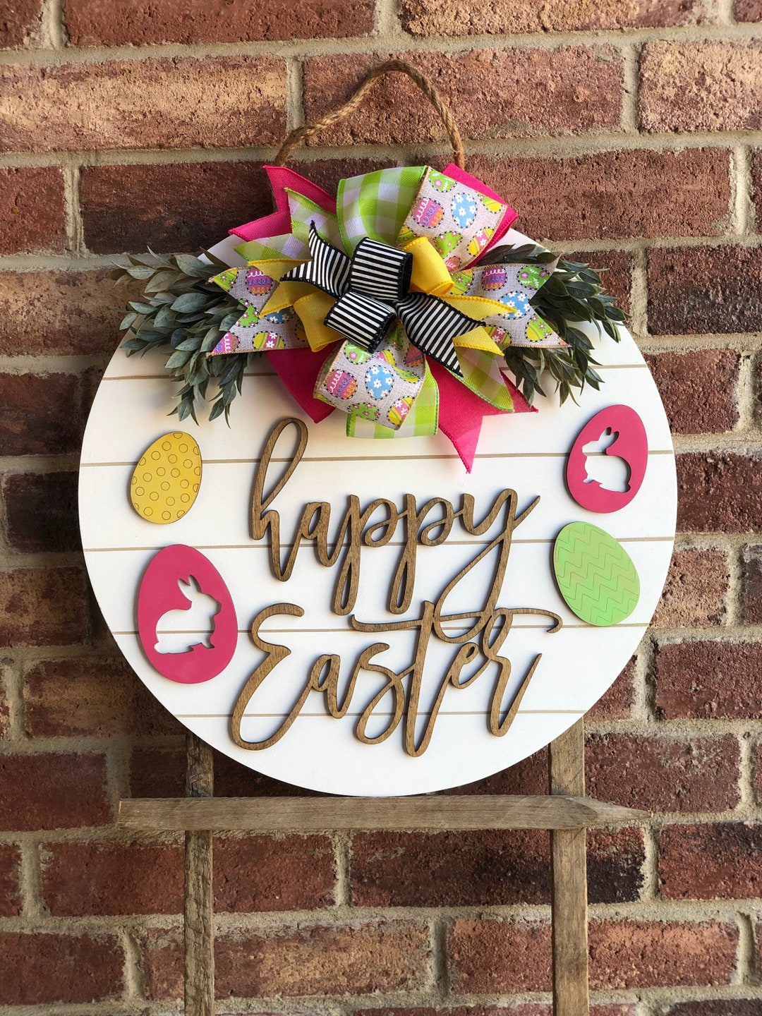 Happy Easter Door Hanger, Front Door Decor, Easter Wreath, Front Door ...