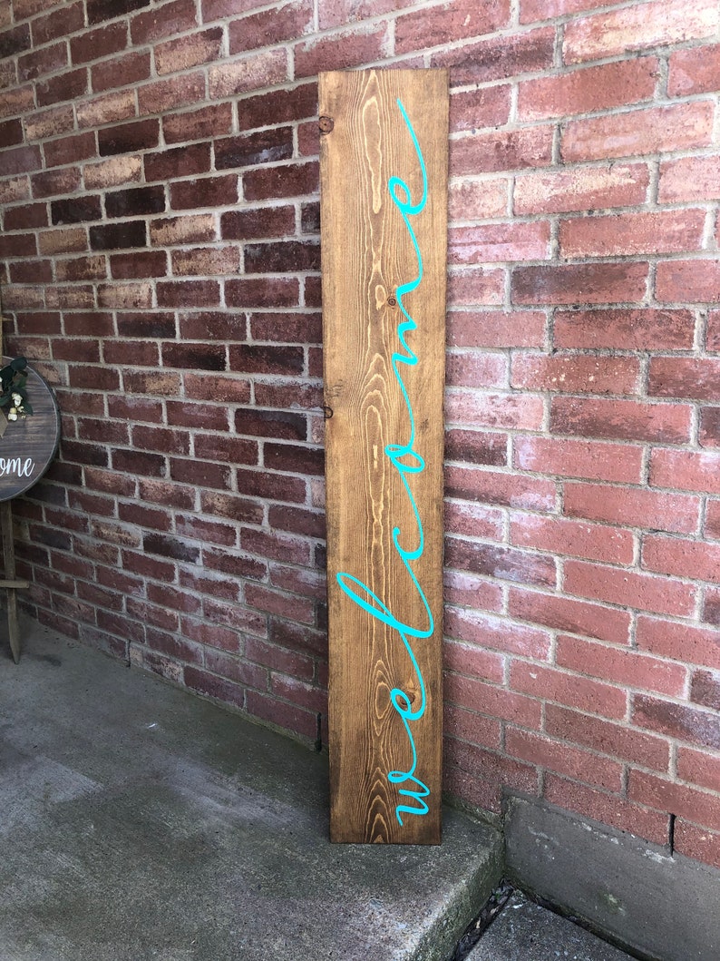 Welcome Porch Sign, Welcome Cursive Front Door Porch Sign, Porch Sign ...