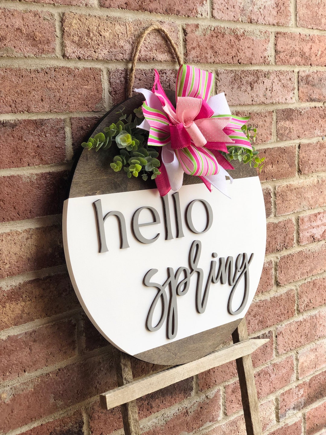 Spring Front Door Decor, Spring Door Hanger, Hello Spring Sign, Spring ...