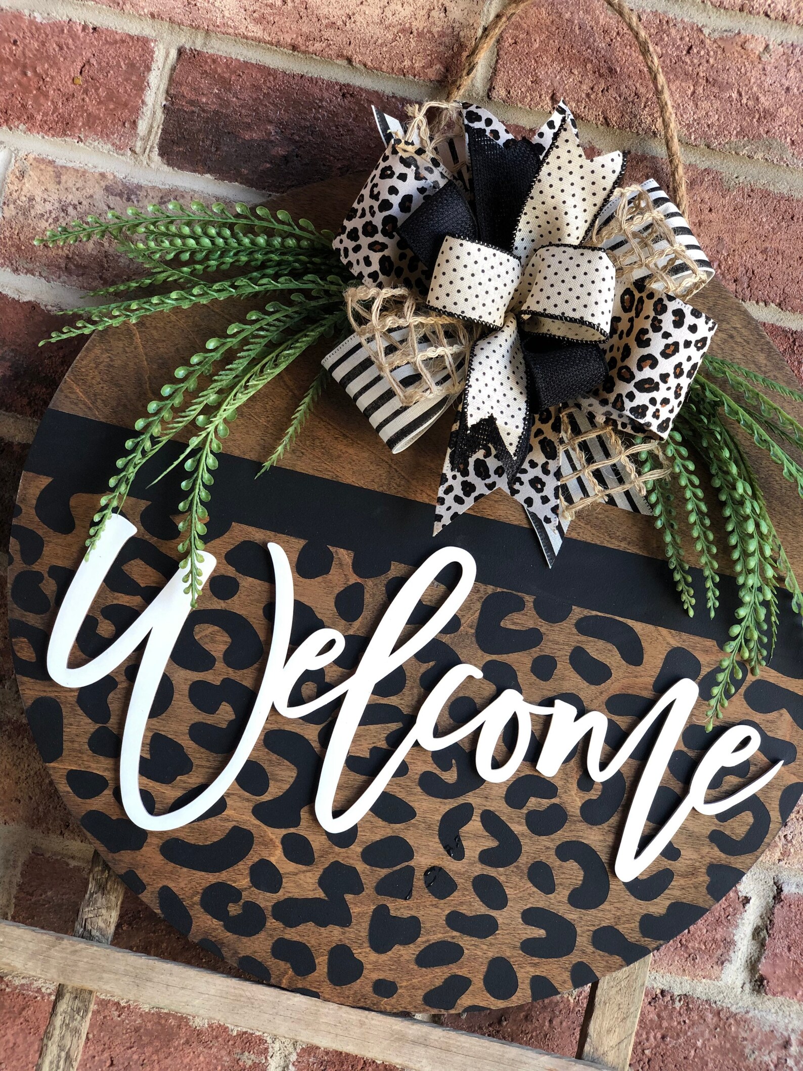 Front Door Decor Leopard Door Hanger Welcome Door Wreath | Etsy