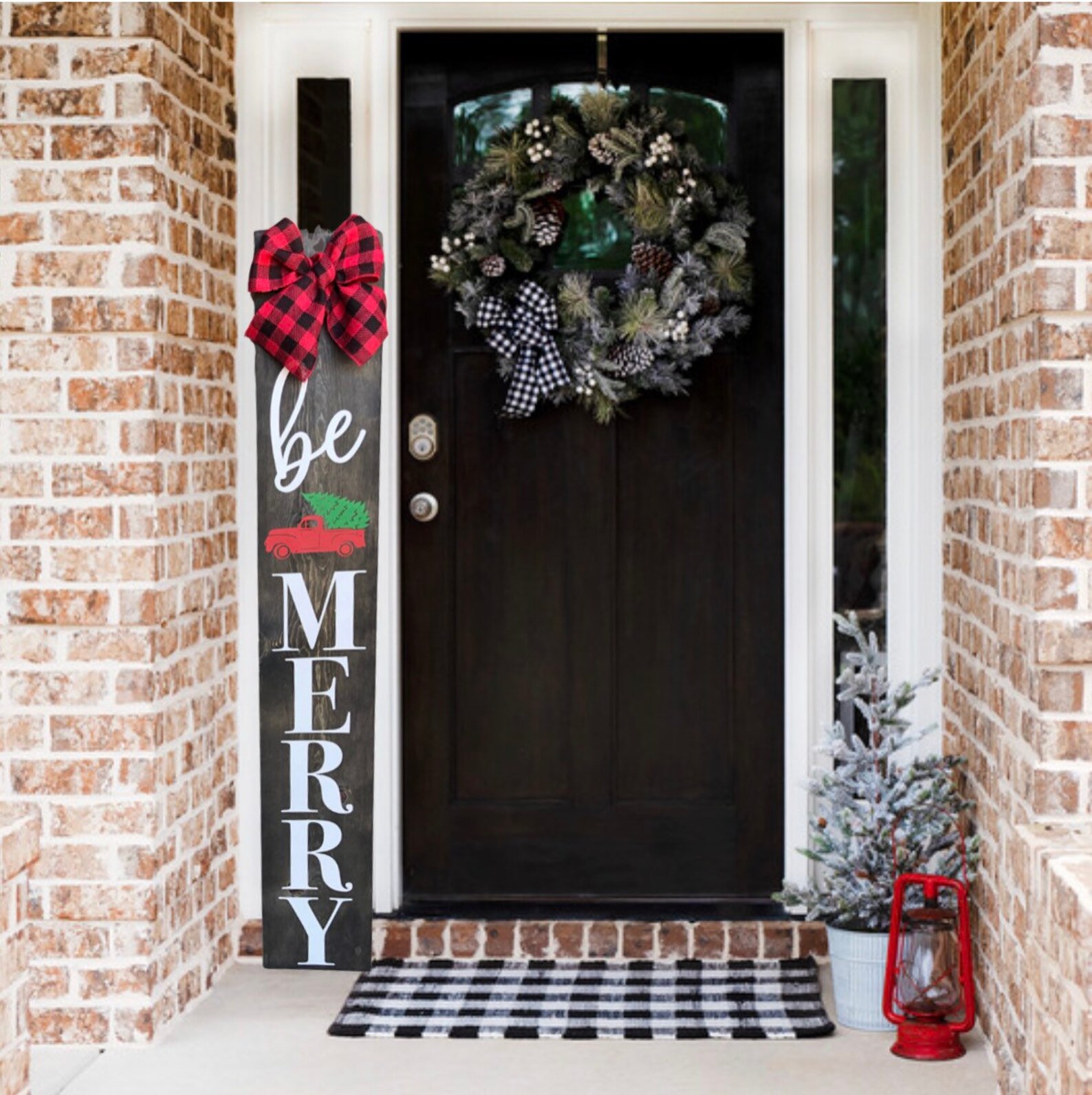 Christmas Welcome Sign for Front Porch, Be Merry Sign, Holiday Sign for ...