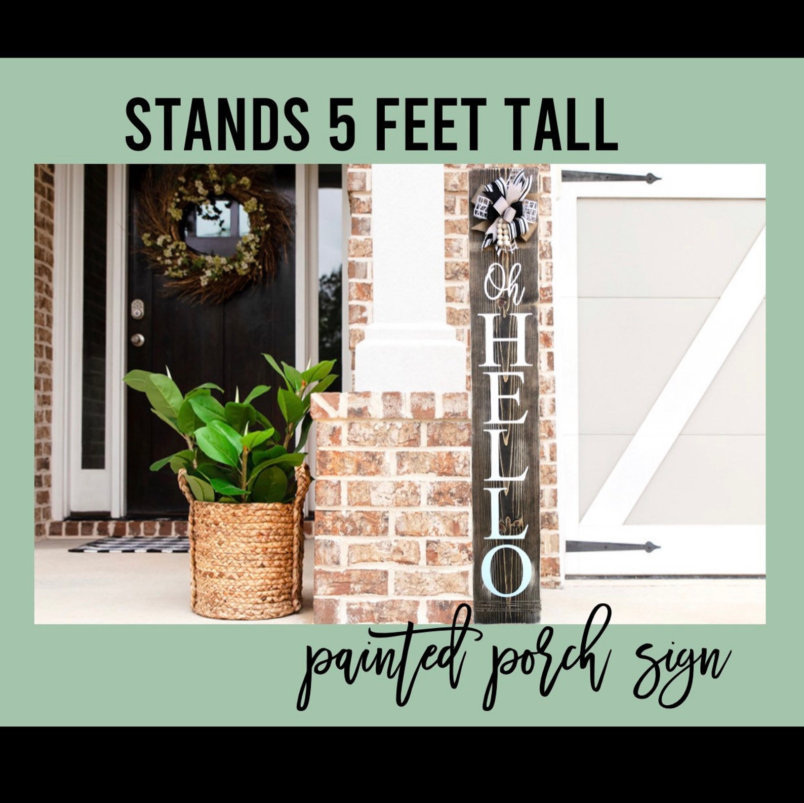 Oh Hello Welcome Sign for Front Porch, Front Porch Sign, Porch Decor ...