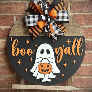 Halloween Front Door Decor, Boo Y’all Door Hanger, Spooky Cute ...
