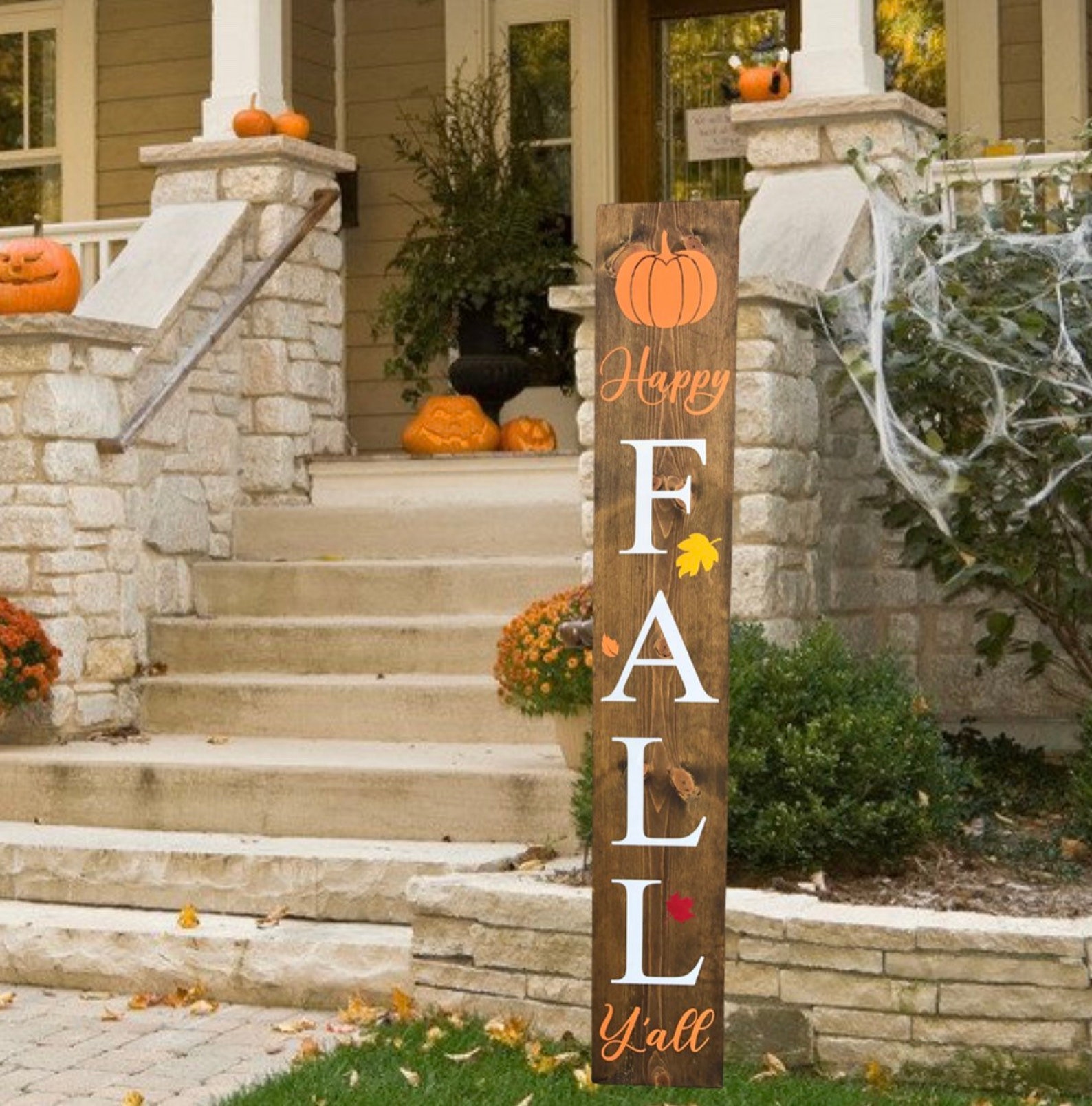 Fall Porch Sign, Fall Welcome Porch Sign, Happy Fall Y’all Welcome ...