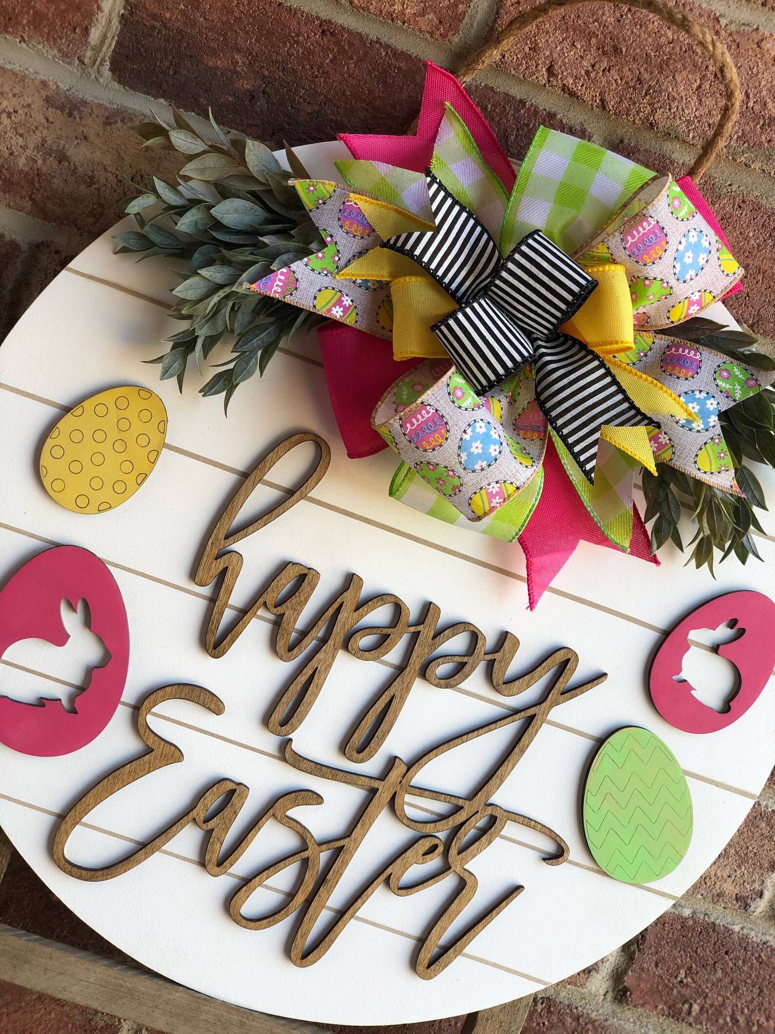 Happy Easter Door Hanger, Front Door Decor, Easter Wreath, Front Door ...