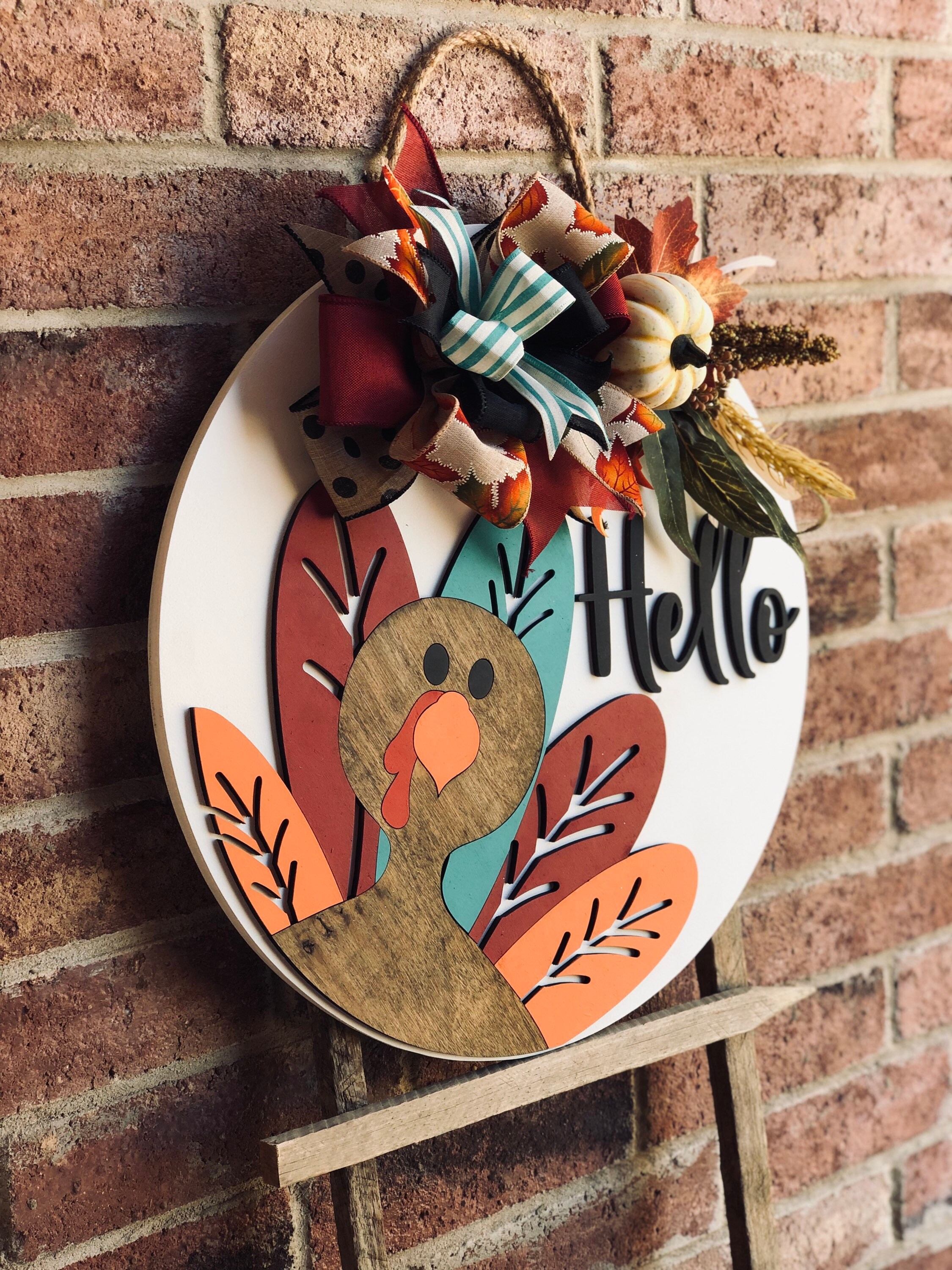 Turkey Door Hanger Front Door Decor Thanksgiving Door Hanger - Etsy