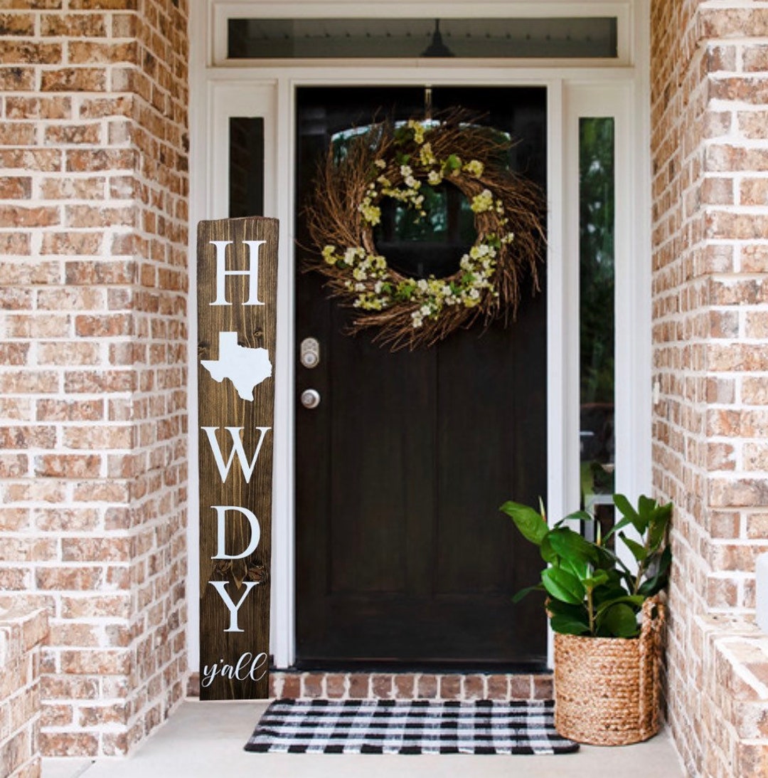 Welcome Porch Sign, Howdy Y’all Texas Wood Porch Sign, Welcome Sign ...