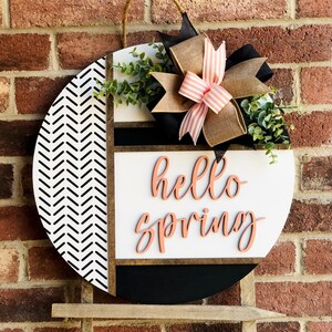 Spring Door Hanger Front Door Decor Hello Spring Sign - Etsy