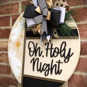 Oh Holy Night Christmas Door Hanger, Merry Christmas Door Signs, Front ...