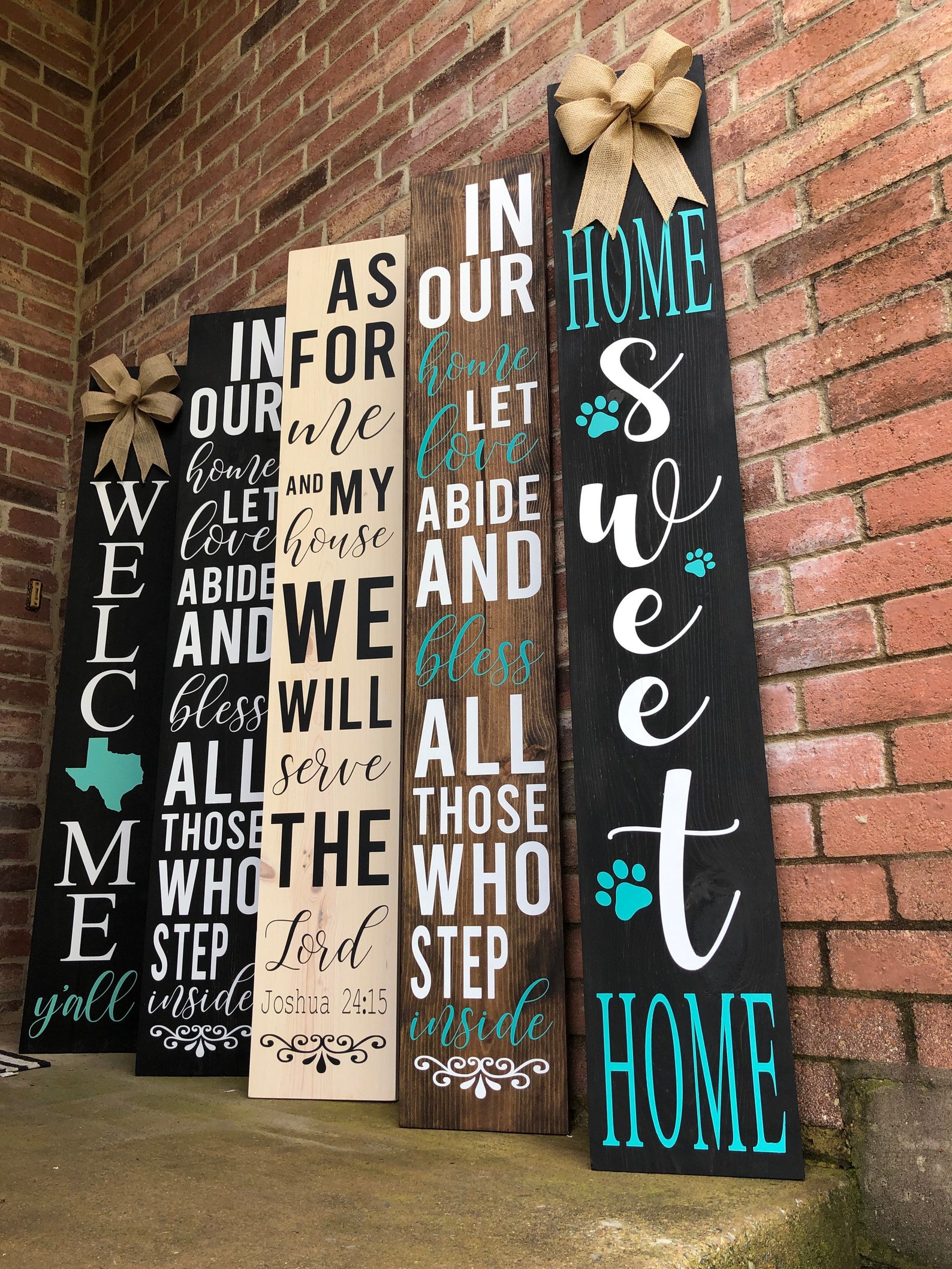 Scripture Porch Sign, Welcome Front Door Sign, Religious Housewarming ...