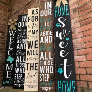 Scripture Porch Sign, Welcome Front Door Sign, Religious Housewarming ...