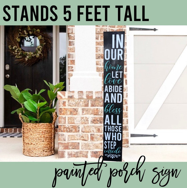 Religious Porch Sign, in Our Home Welcome Sign, Front Porch Decor ...