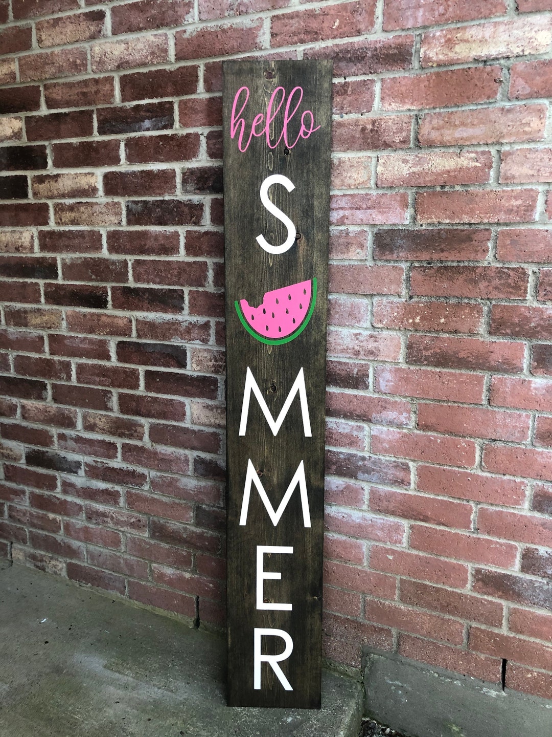 Hello Summer Porch Sign, Watermelon Front Door Decor, Summer Home Decor ...