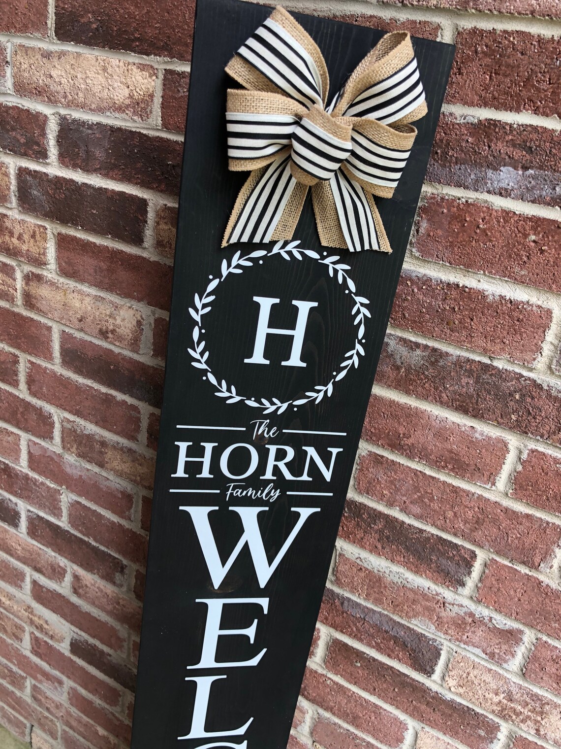 Monogram Welcome Sign for Front Porch Personalized Last Name - Etsy