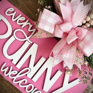 Happy Easter Door Hanger, Every Bunny Welcome Front Door Decor, Bunny ...