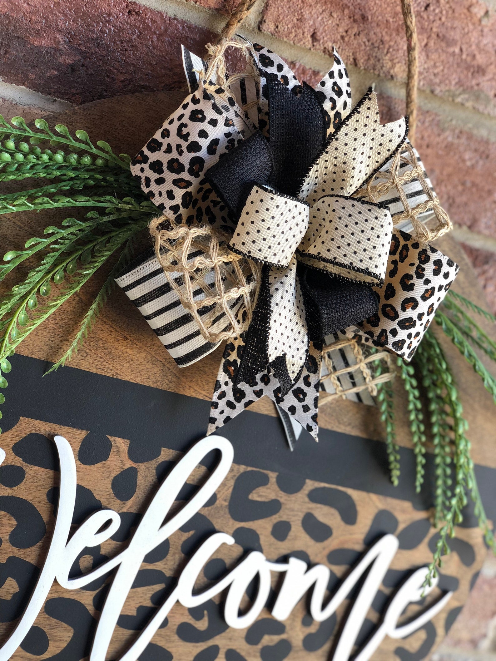 Front Door Decor Leopard Door Hanger Welcome Door Wreath - Etsy