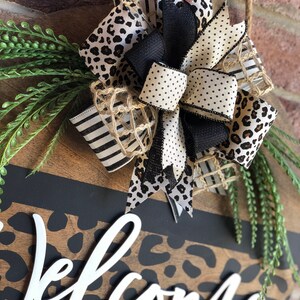 Front Door Decor, Leopard Door Hanger, Welcome Door Wreath, Front Door ...