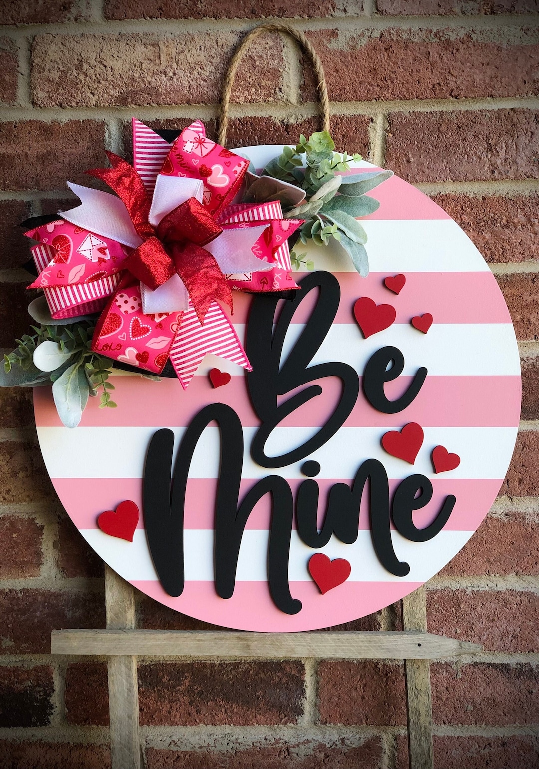 Be Mine Valentines Day Door Hanger Wreath, Valentines Decor, Valentine ...