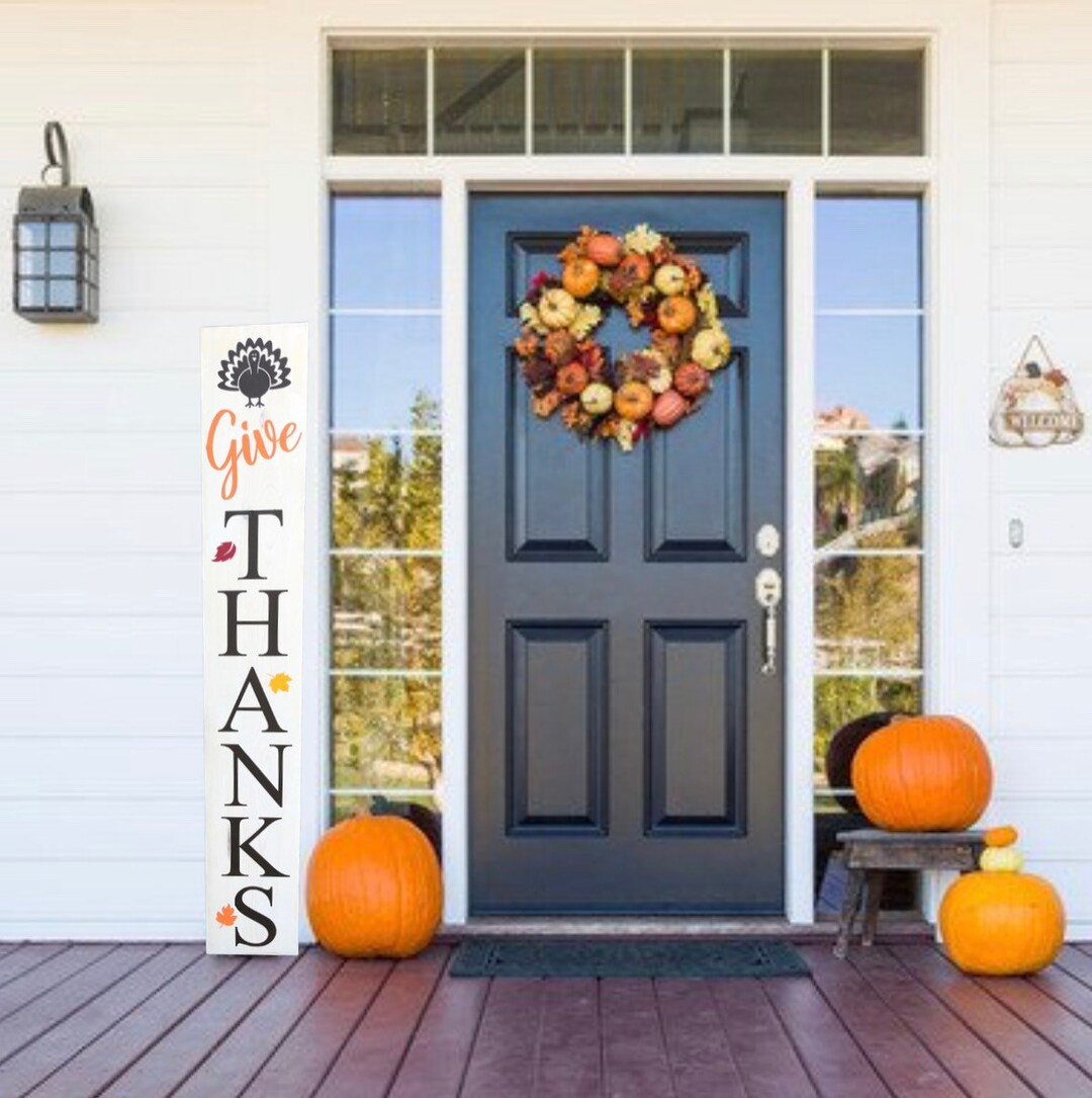 Thanksgiving Porch Sign for Front Door, Welcome Fall Sign, Outdoor Fall ...