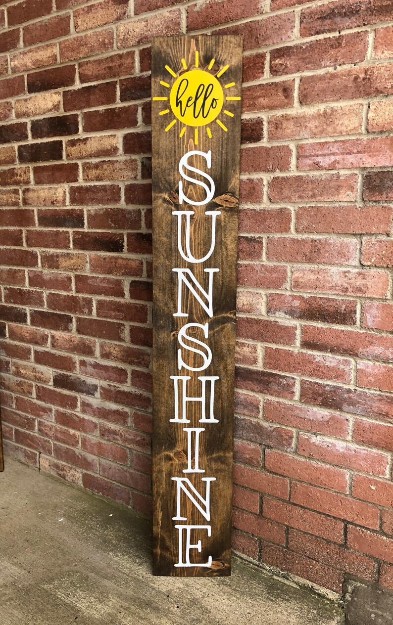 Welcome Porch Sign Hello Sunshine Summer Front Door Sign | Etsy