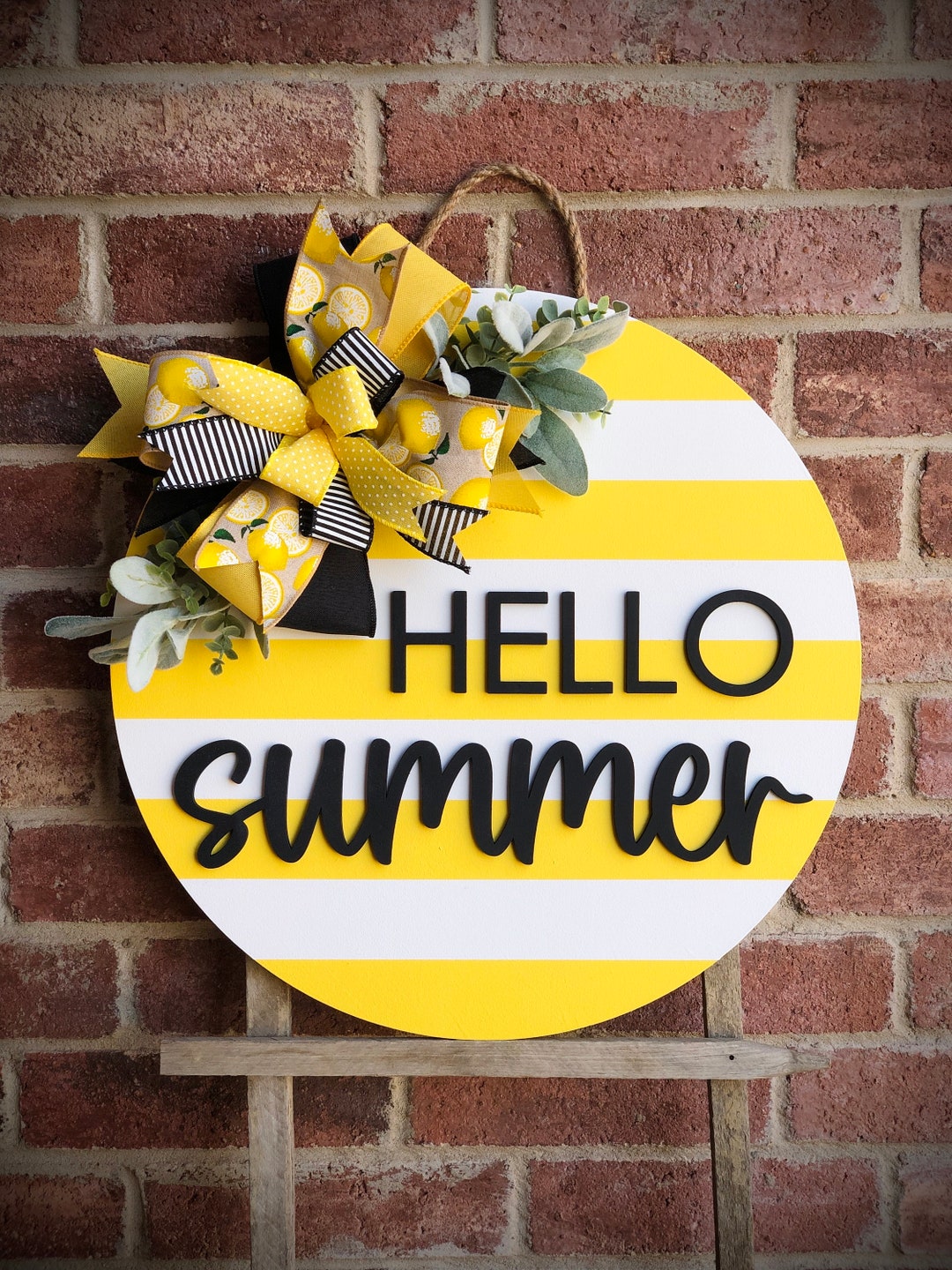 Front Door Decor, Lemon Hello Summer Door Hanger, Summer Wreath Porch ...