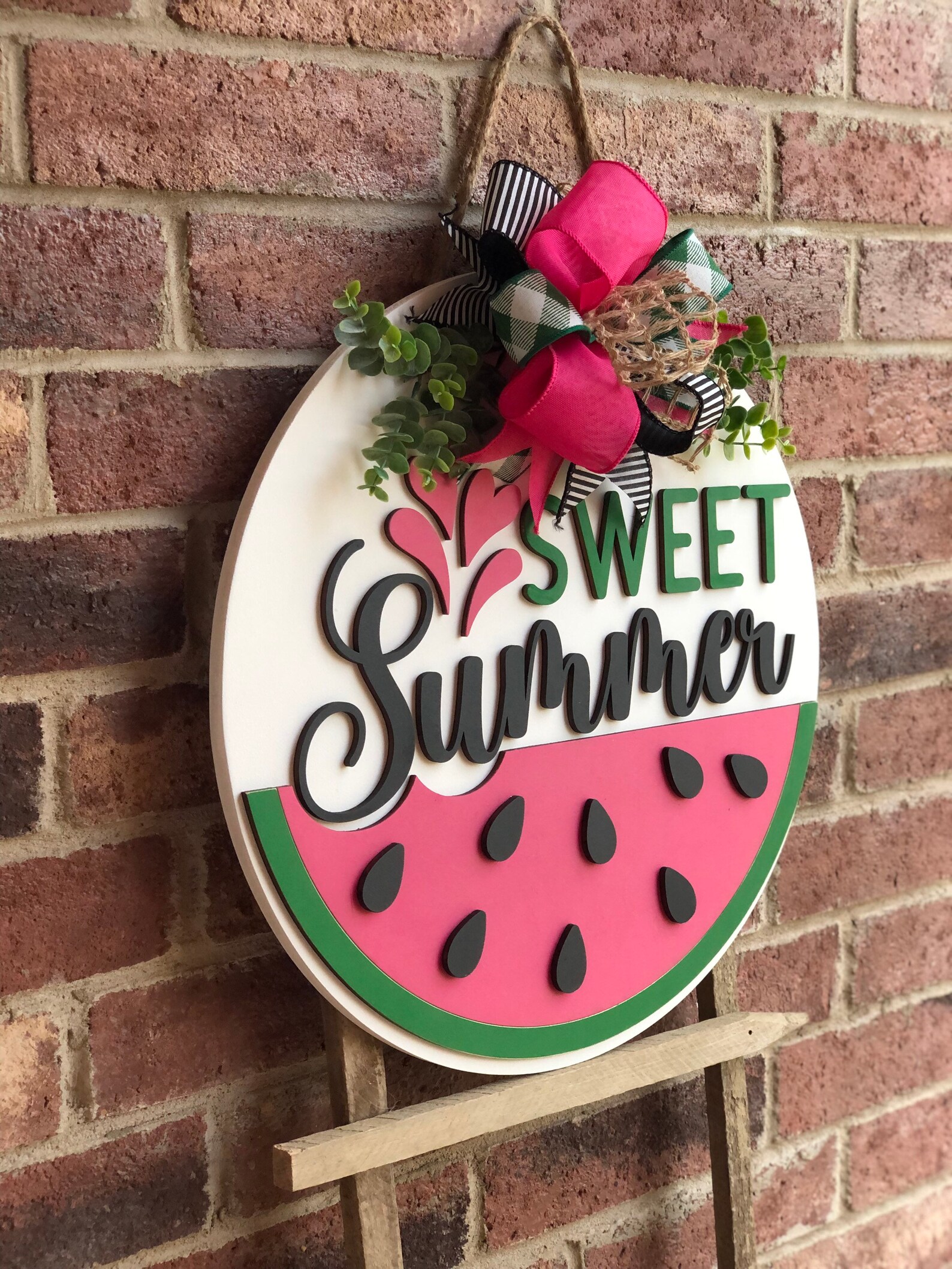 Front Door Decor, Watermelon Summer Door Hanger, Sweet Summer Wreath ...