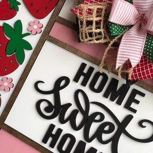 Front Door Decor, Strawberry Hello Summer Door Hanger Wreath, Home ...