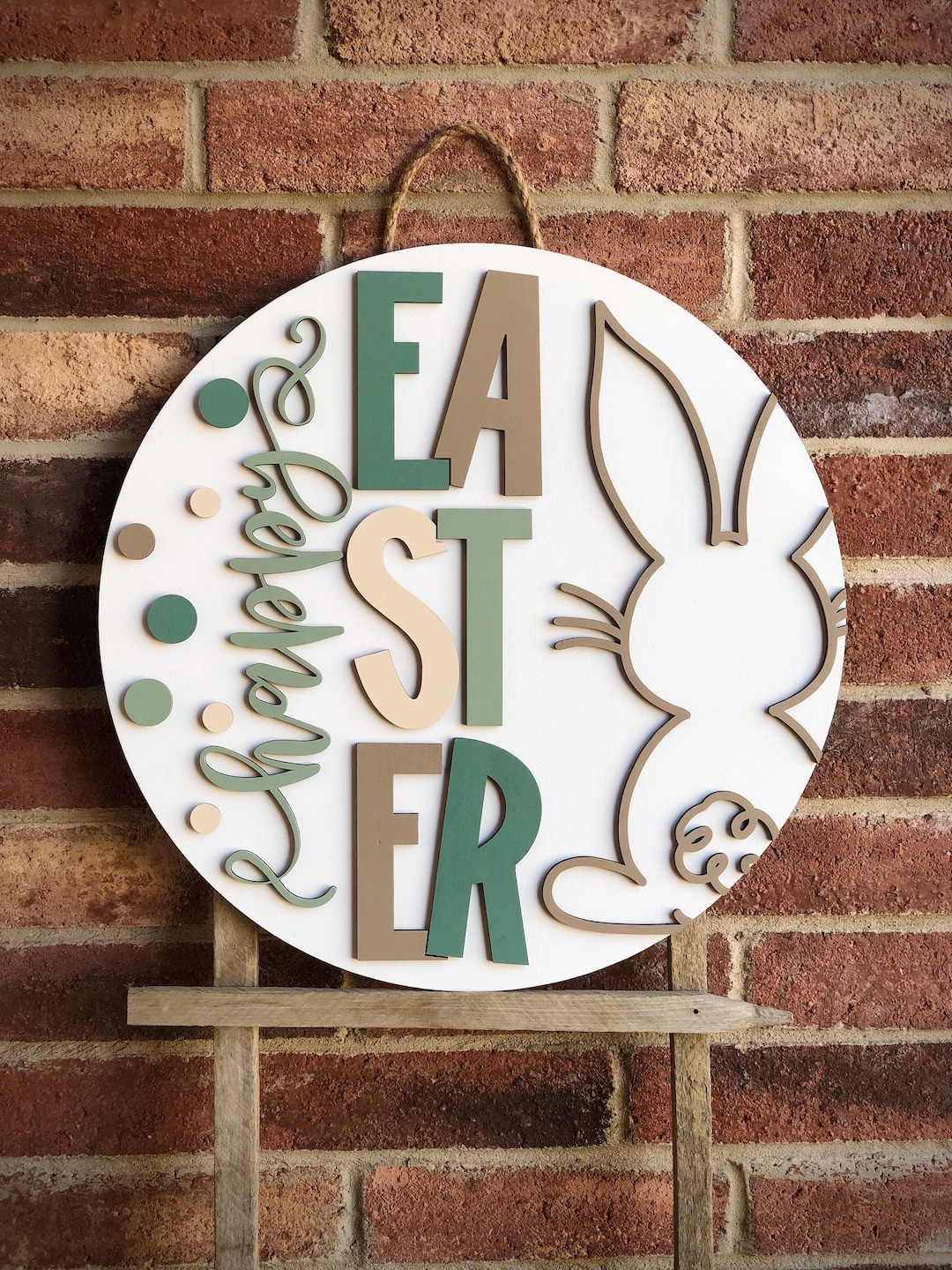 Happy Easter Door Hanger, Front Door Decor, Bunny Easter Wreath, Front ...
