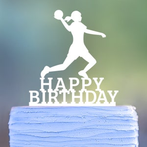 Happy Birthday Topper, Female Handball Cake Toppers, Handball Toppers ...