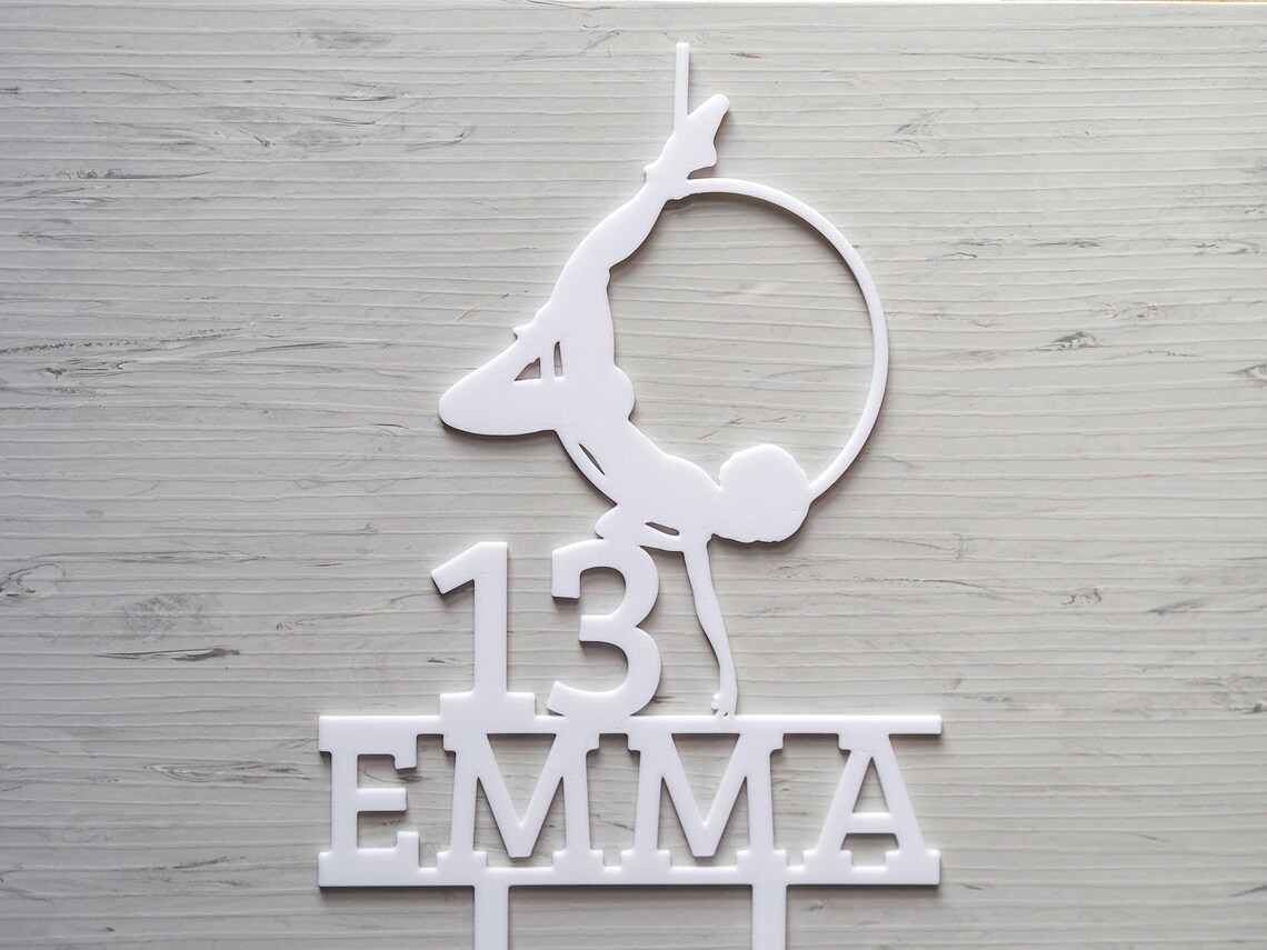 Aerial Hoop Cake Topper: 3D Printed Gymnast Silhouette - Etsy UK