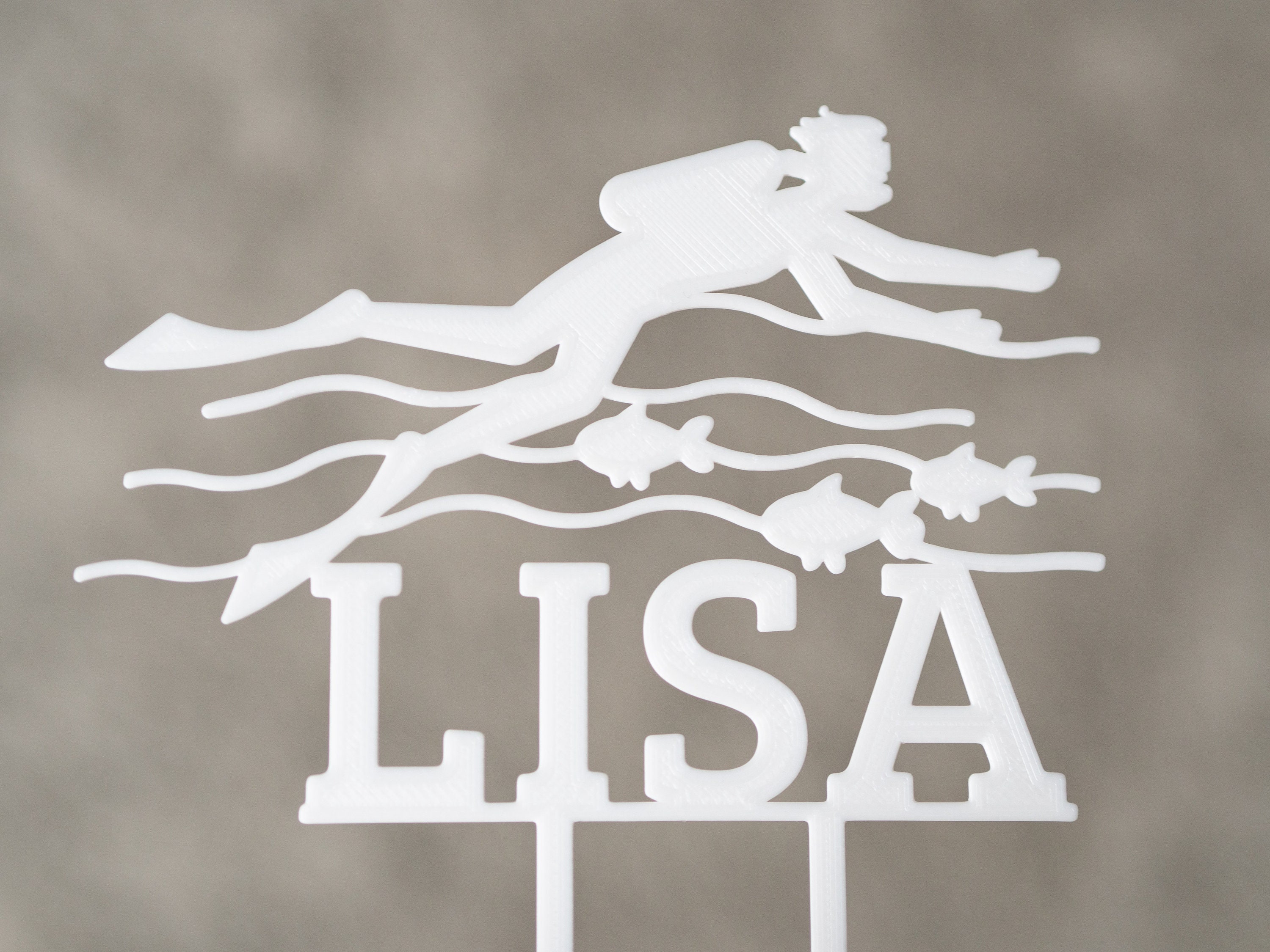 Scuba Diver Cake Topper Diving Cake Topper Scuba Diver Cake | Etsy